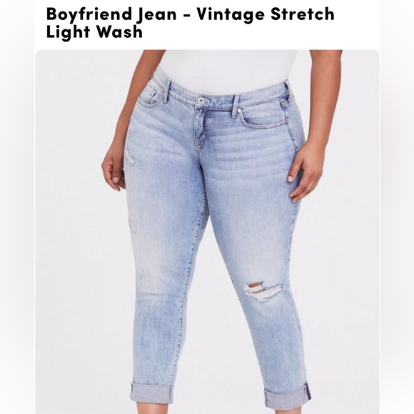torrid | Jeans | Torrid Boyfriend Jean Vintage Stretch Light Wash Size ...